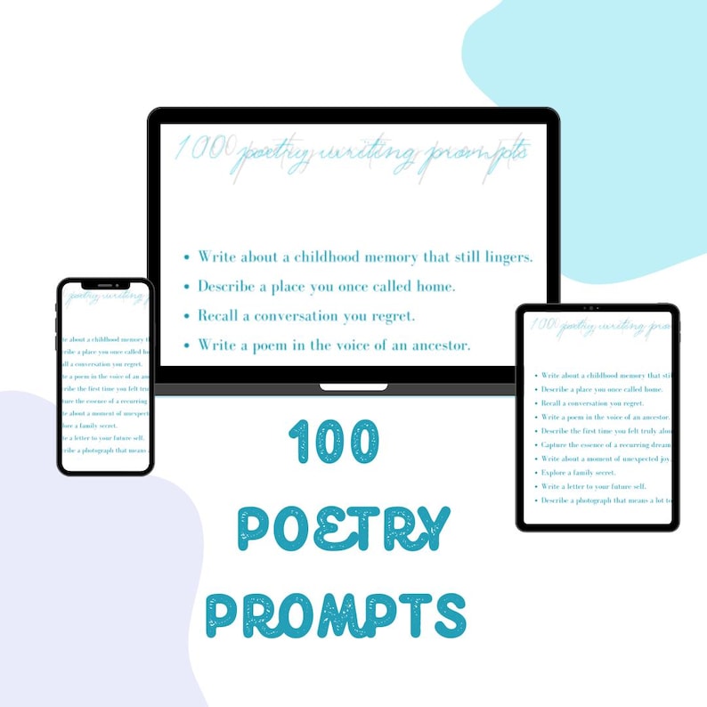 100 Poetry Writing Prompts | Digital Print - Etsy