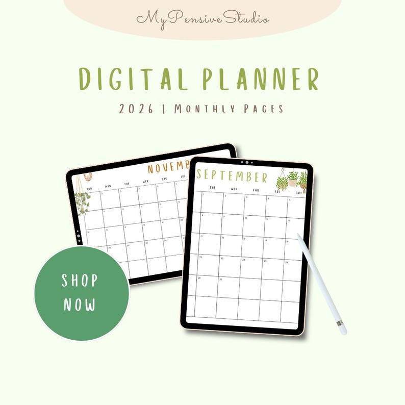 2026 Monthly Planner Printable | Minimalist Botanical Calendar ...