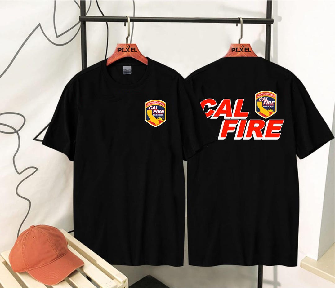 Unisex Firefighter Tee - CAL FIRE Logo Heavy Cotton T-shirt ...