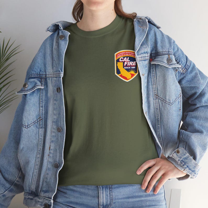 Unisex Firefighter Tee - CAL FIRE Logo Heavy Cotton T-shirt ...