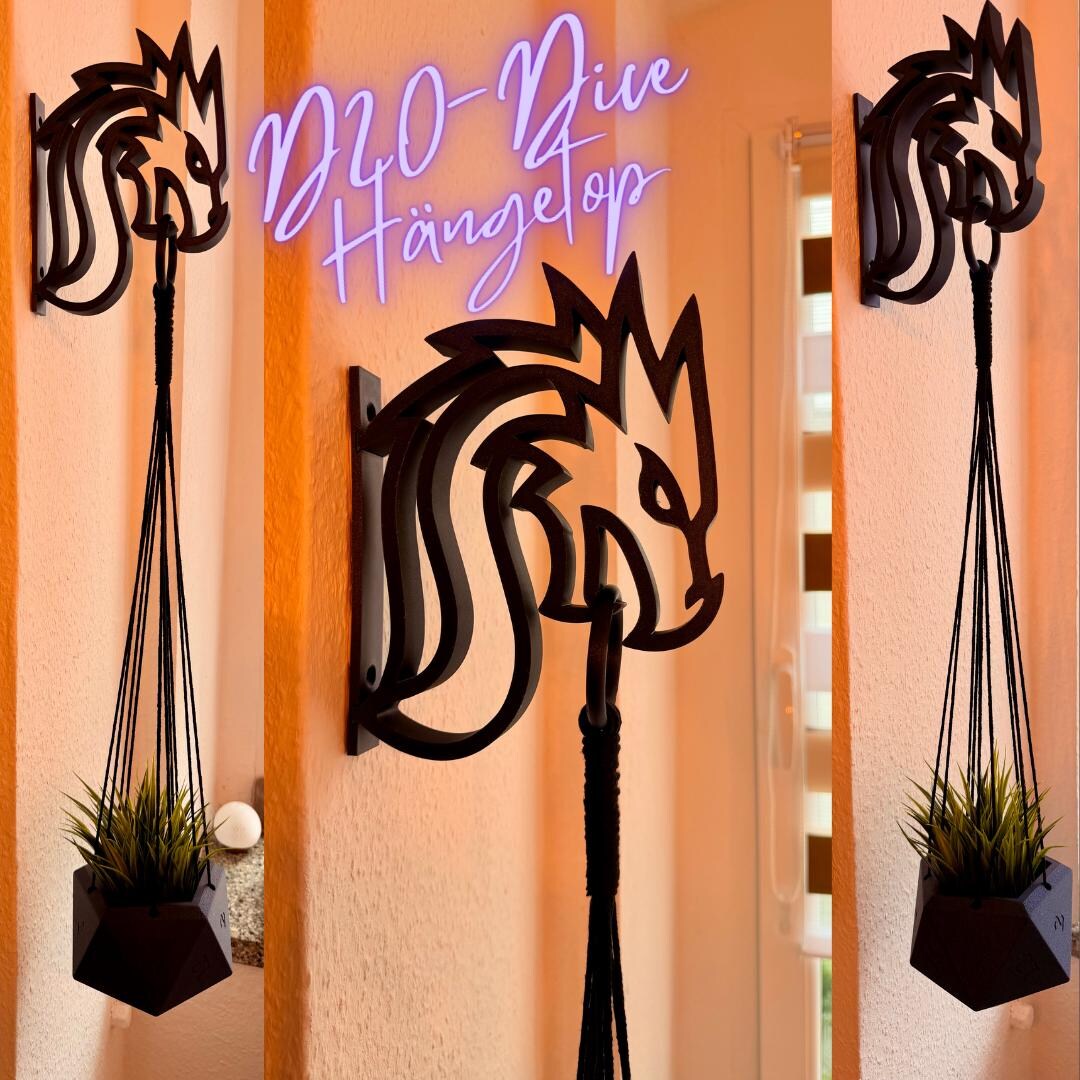D20 Cube Hanging Planter 3D Printed | Hanging Flower Pot Polyhedron ...