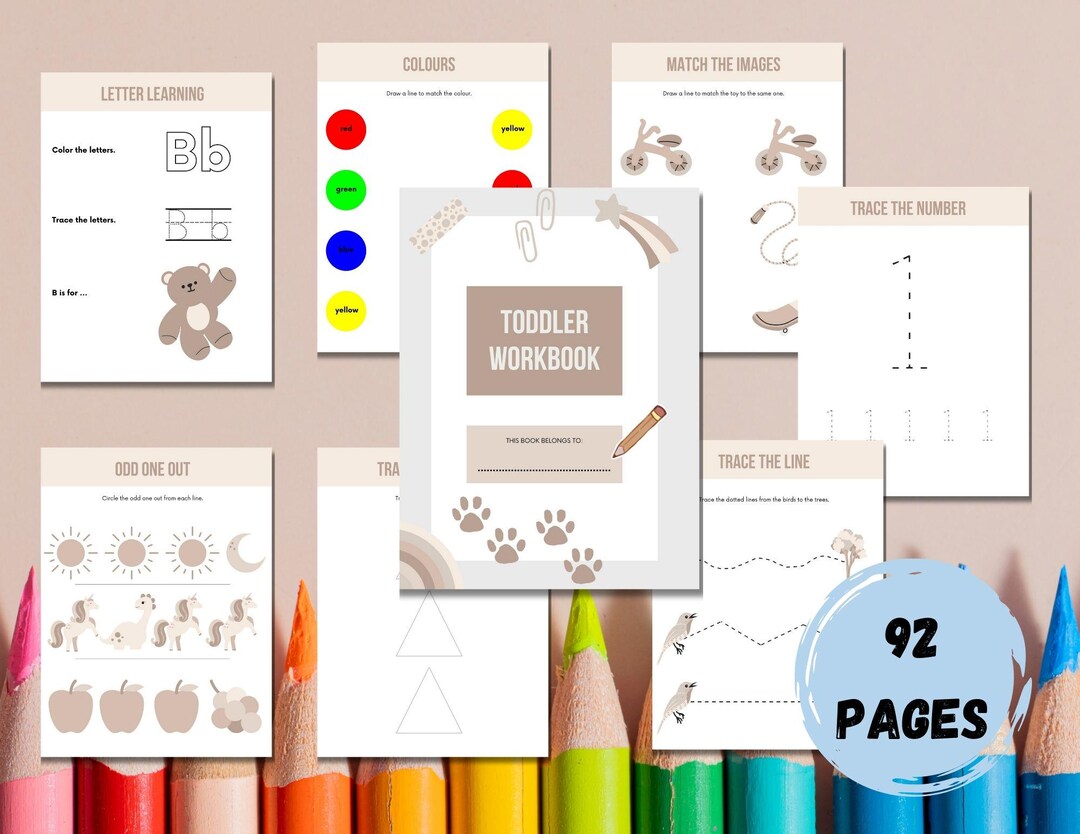 Toddler Workbook | Printable Preschool Worksheets | Tracing Counting ...