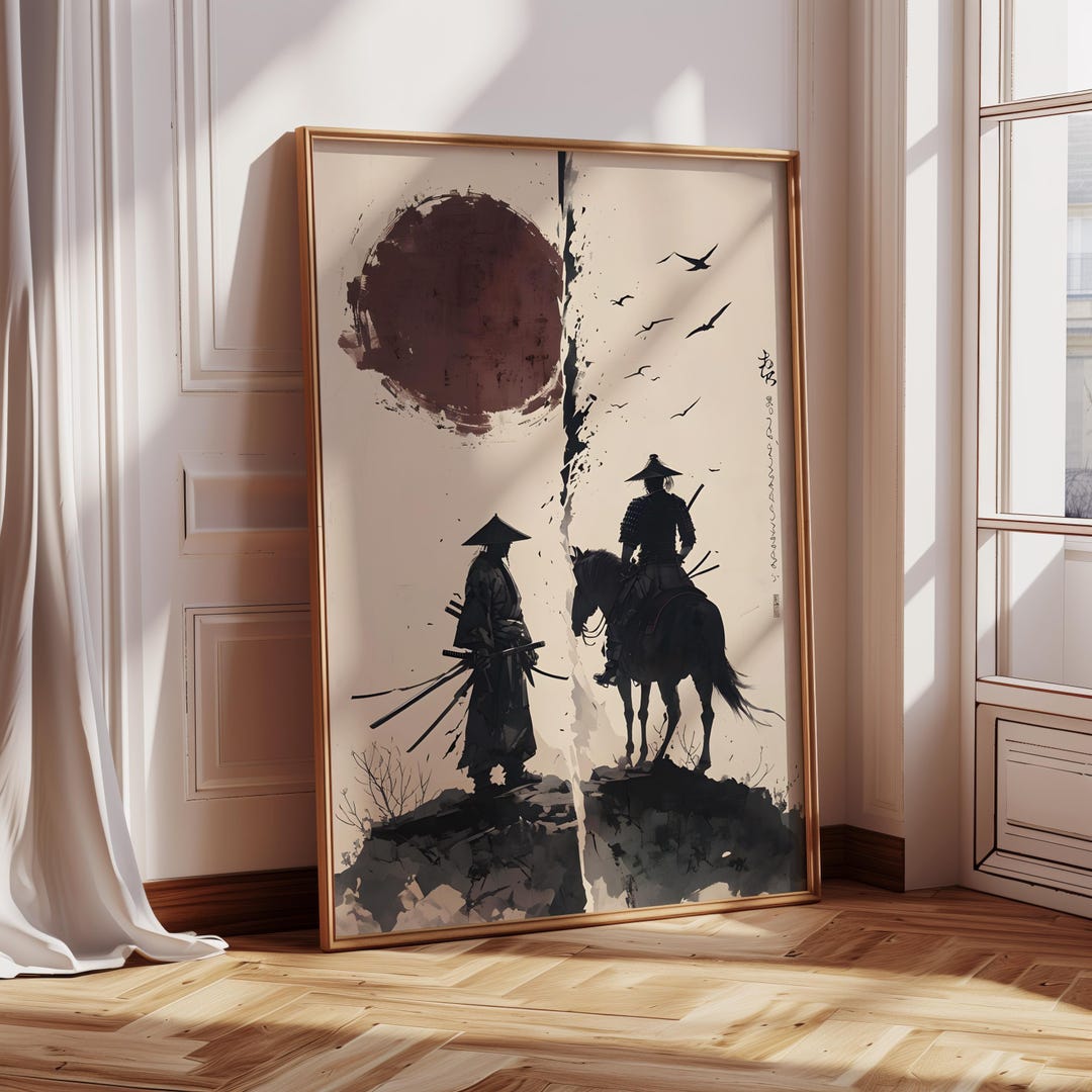 Japanese Samuri's Poster - Japanese, Samurai, Wallart, Silhouette ...