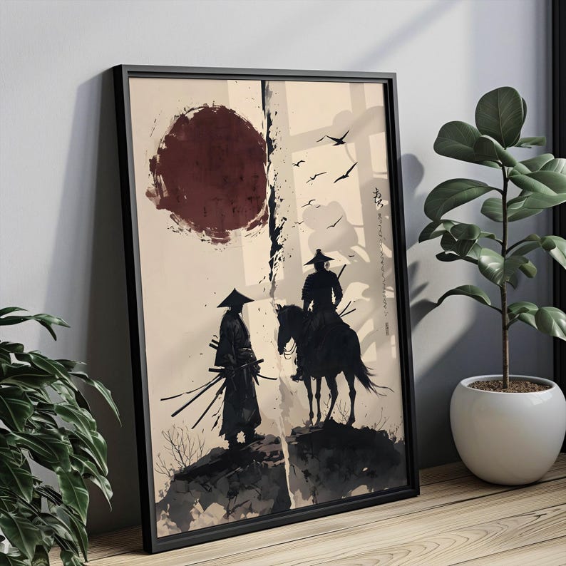 Japanese Samuri's Poster - Japanese, Samurai, Wallart, Silhouette ...