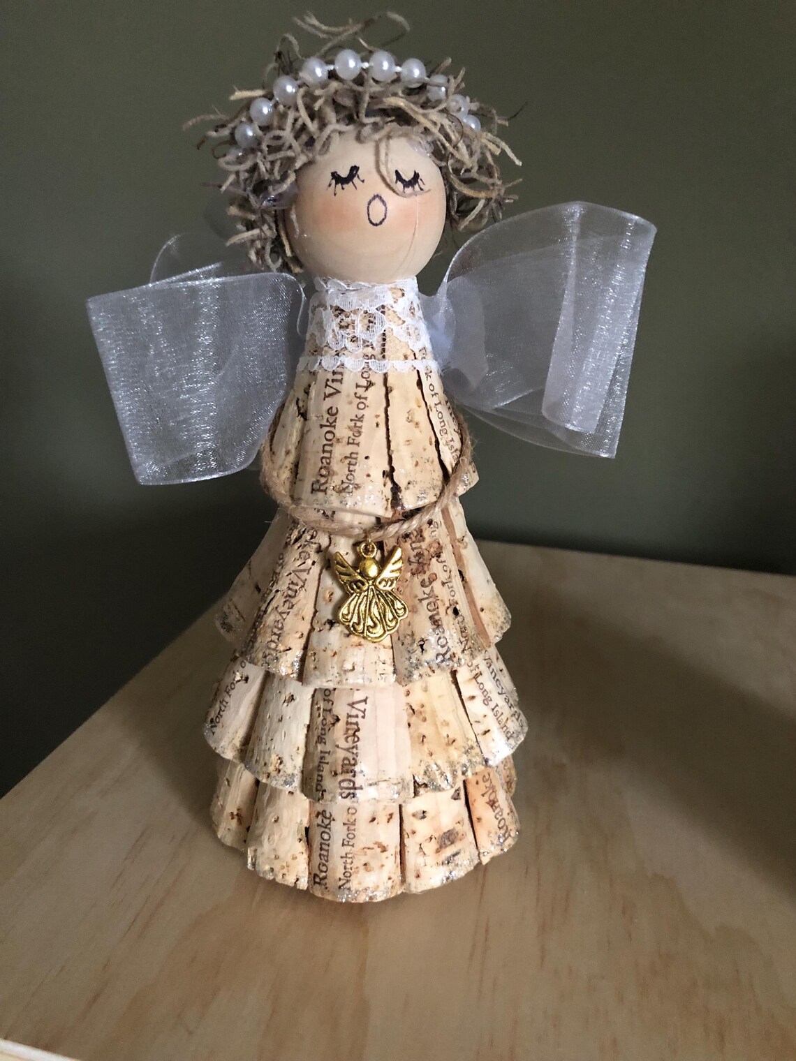 Wine Cork Angels, Handmade Wine Cork Angel Crafts, Unique Gift for the ...