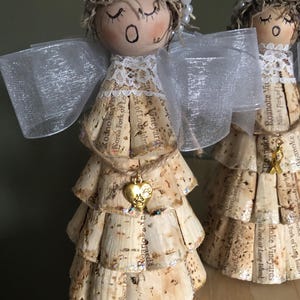 Handmade Wine Cork Angel: Holiday Ornament With Ribbon Wings - Etsy