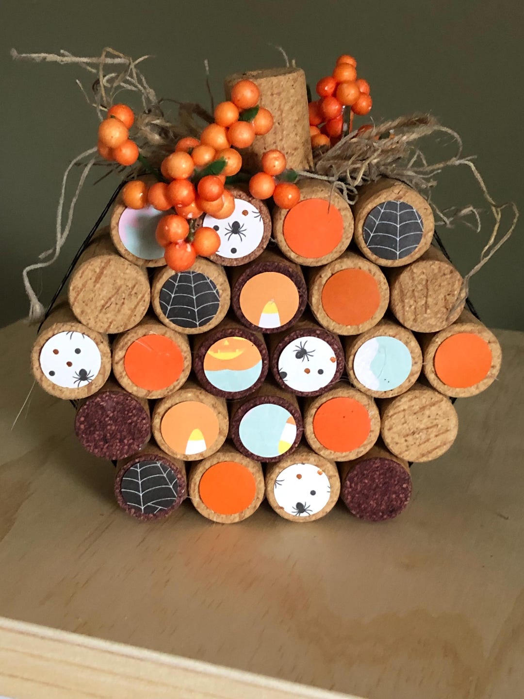 Upcycled Wine Cork Pumpkin: Fall Halloween Decor - Etsy