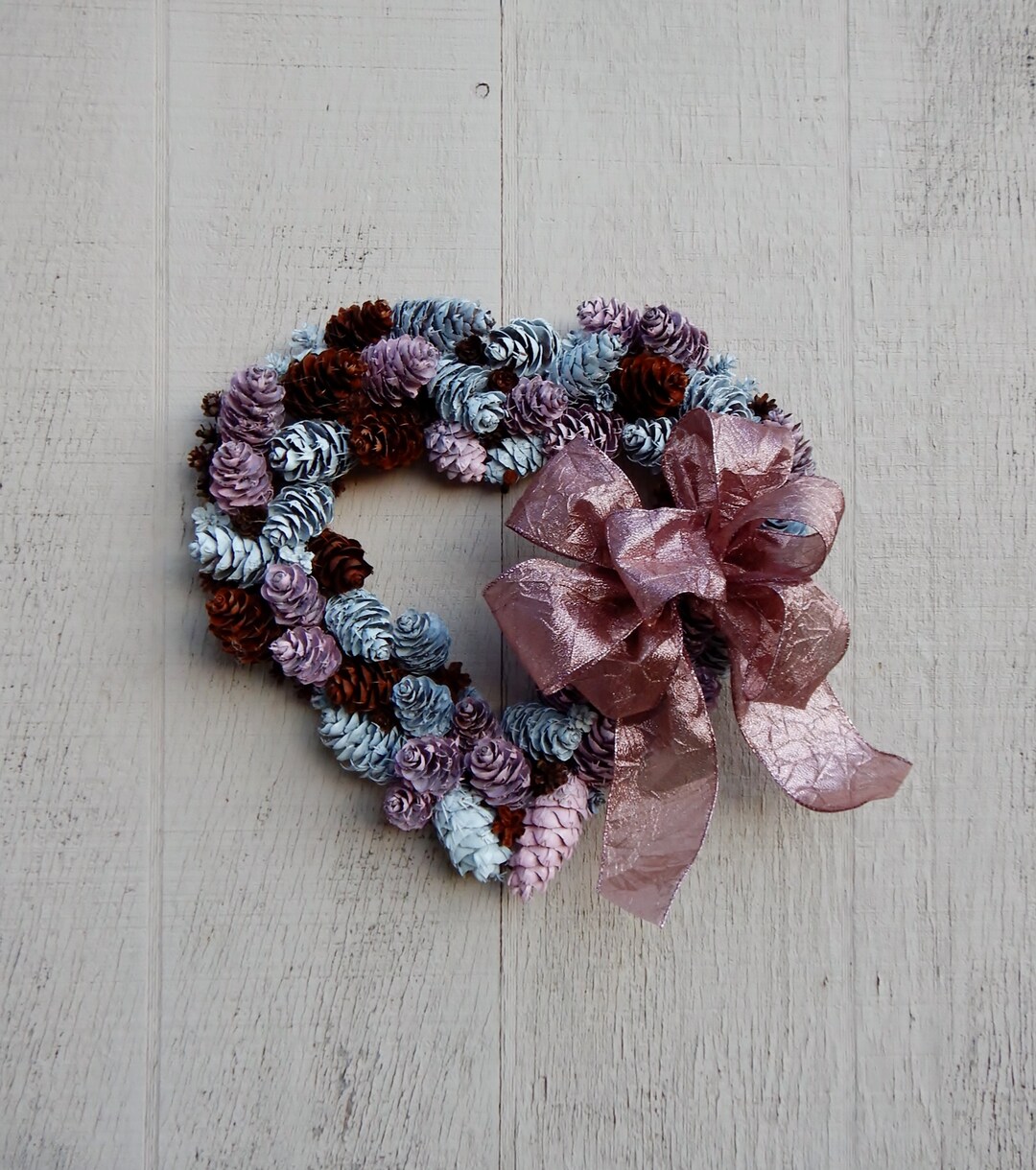 Rustic Cone Heart Shaped Wreath - Etsy