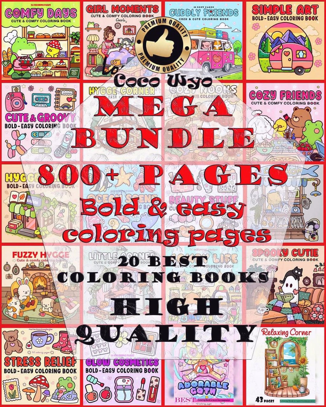 800+ Coloring Pages Mega Bundle, Coloring Pages, Comfy Days, Cute, Cozy ...