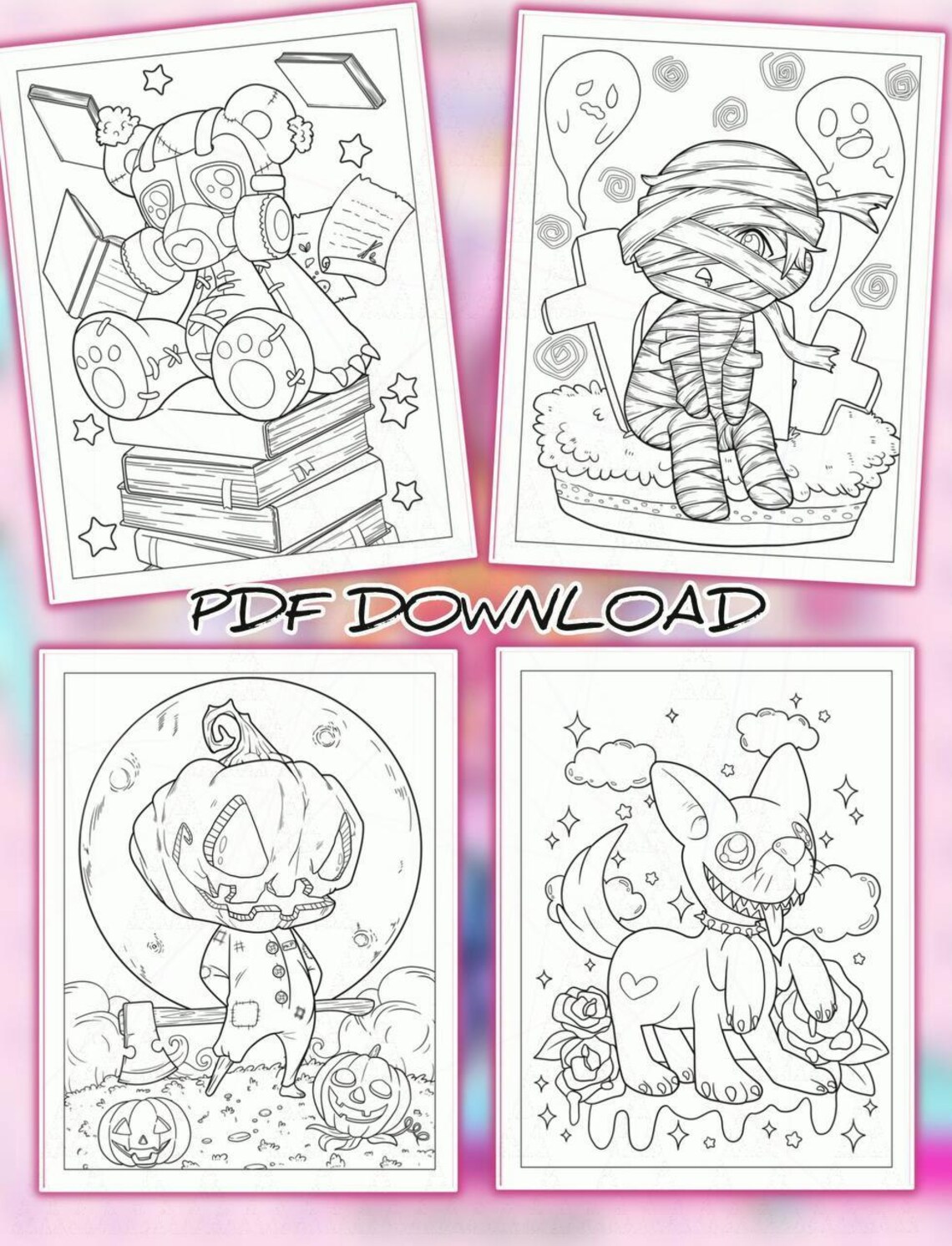 Adorable Goth: Cute Relaxation Coloring Book by Coco Wyo Instant ...