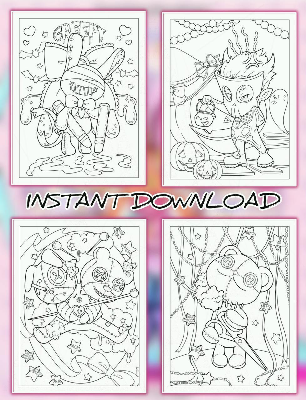 Adorable Goth: Cute Relaxation Coloring Book by Coco Wyo Instant ...