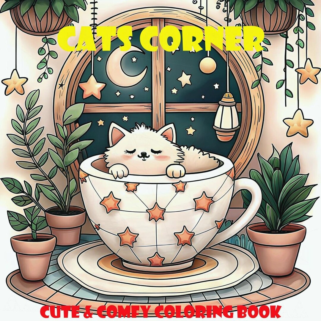 High Quality Cats Corner Coloring Pages, Cute Animal Characters for ...