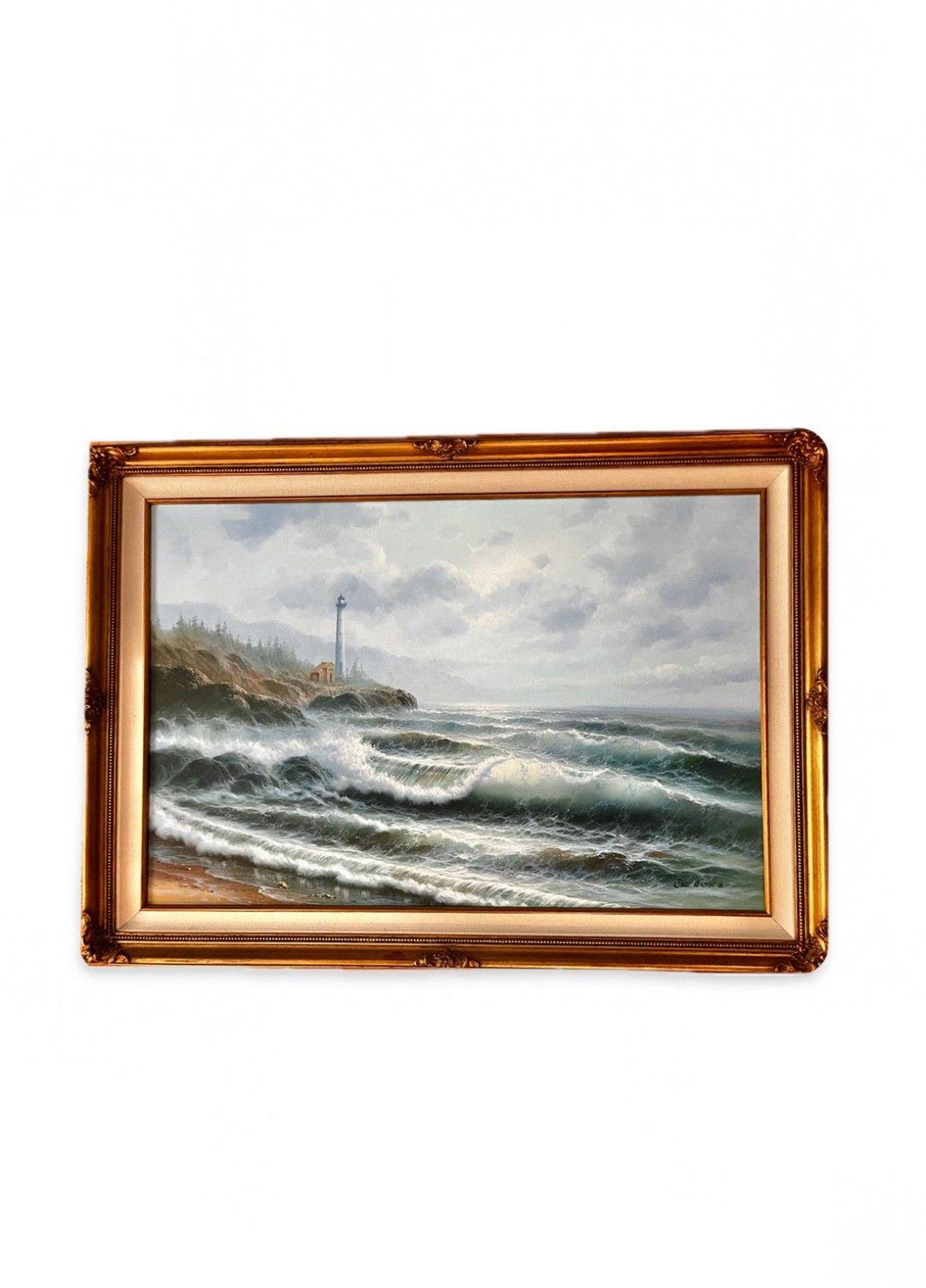 June Nelson Seascape Oil Painting – Mid-century Coastal Art, Framed ...