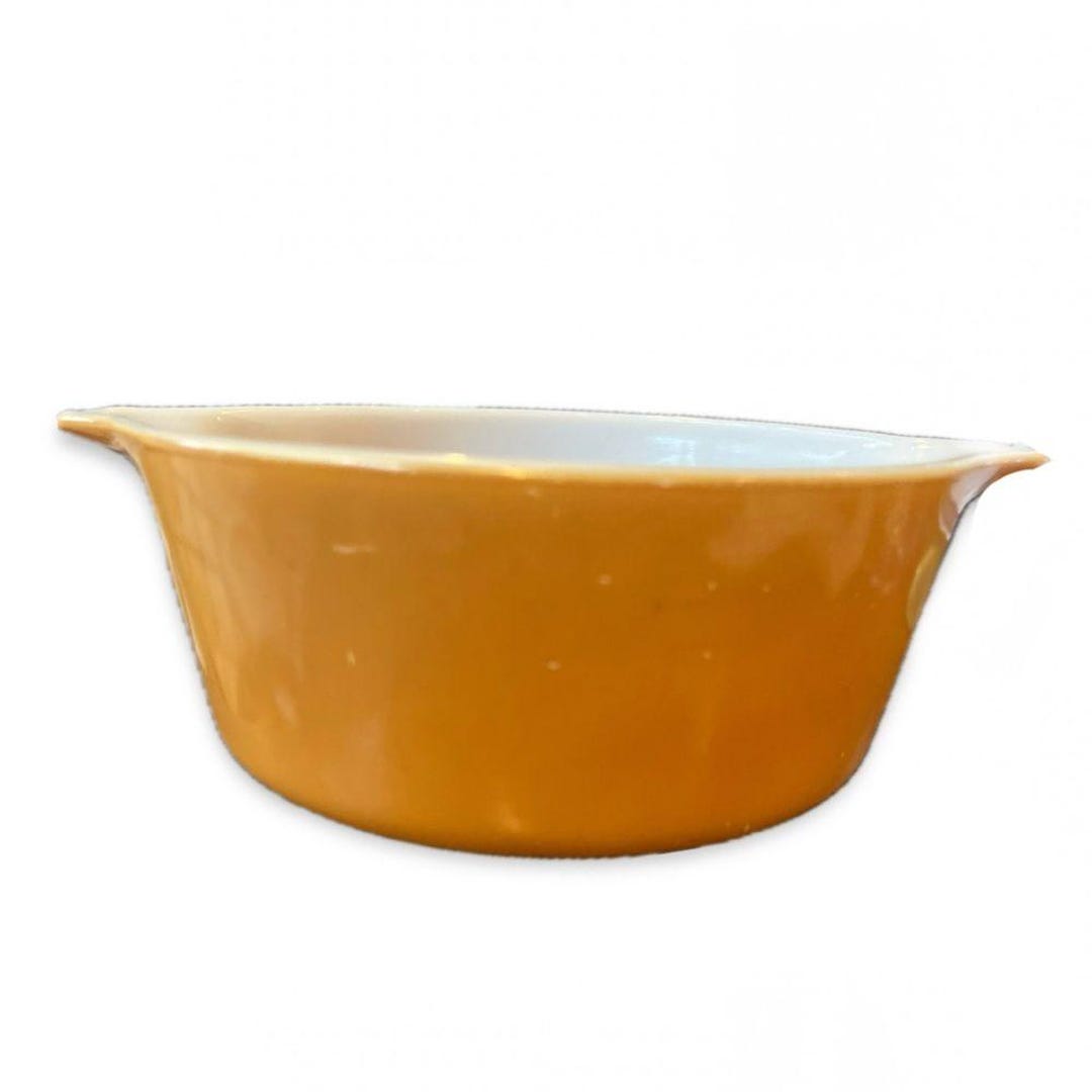 Vintage Pyrex Orange Mixing Bowl 1 1/2 Quarts Casserole Dish With Brown ...