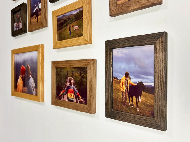 Wooden Gallery Wall Frame Set – 11 Piece Mixed Size Picture Frames for ...