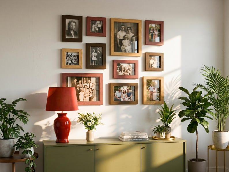 Wooden Gallery Wall Frame Set – 11 Piece Mixed Size Picture Frames for ...