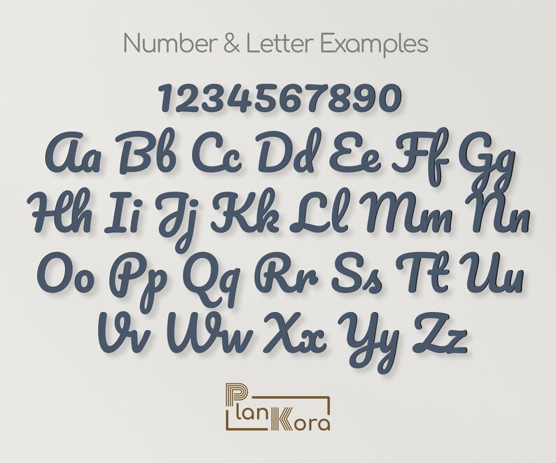 Custom Cursive Address Sign – Modern House Numbers Script, Mid Century ...