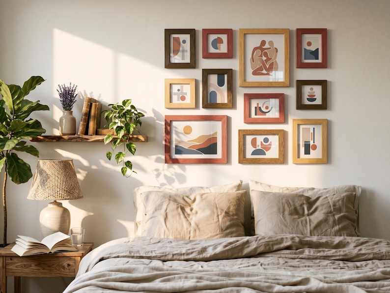 Wooden Gallery Wall Frame Set – 11 Piece Mixed Size Picture Frames for ...