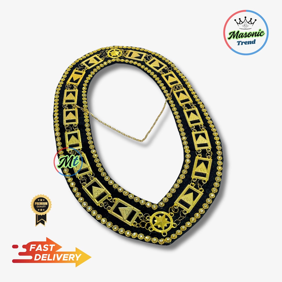 Masonic 33rd Degree Scottish Rite Chain Collar With Black Velvet ...