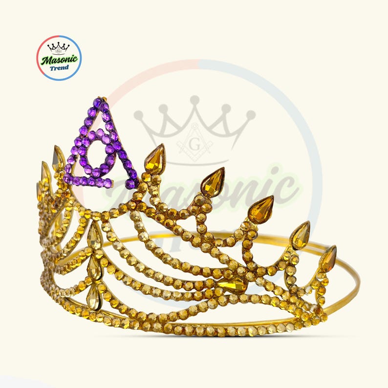 Masonic LOCOP Crown Latest Style Gold Colored Rhinestones Fitted at ...