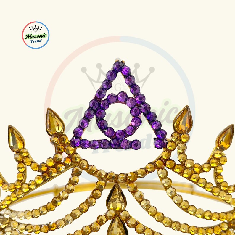Masonic LOCOP Crown Latest Style Gold Colored Rhinestones Fitted at ...