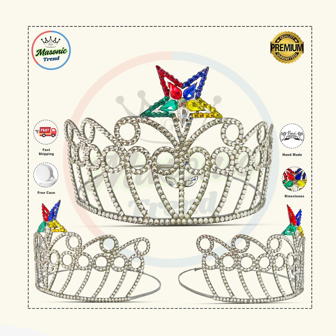 AM Crown, Masonic Associate Matron OES Crown, Silver/gold Tone Hand ...