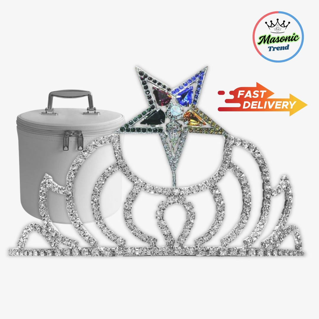 Masonic OES Stars Crown, Order of Eastern Star Crown Silver Tone ...
