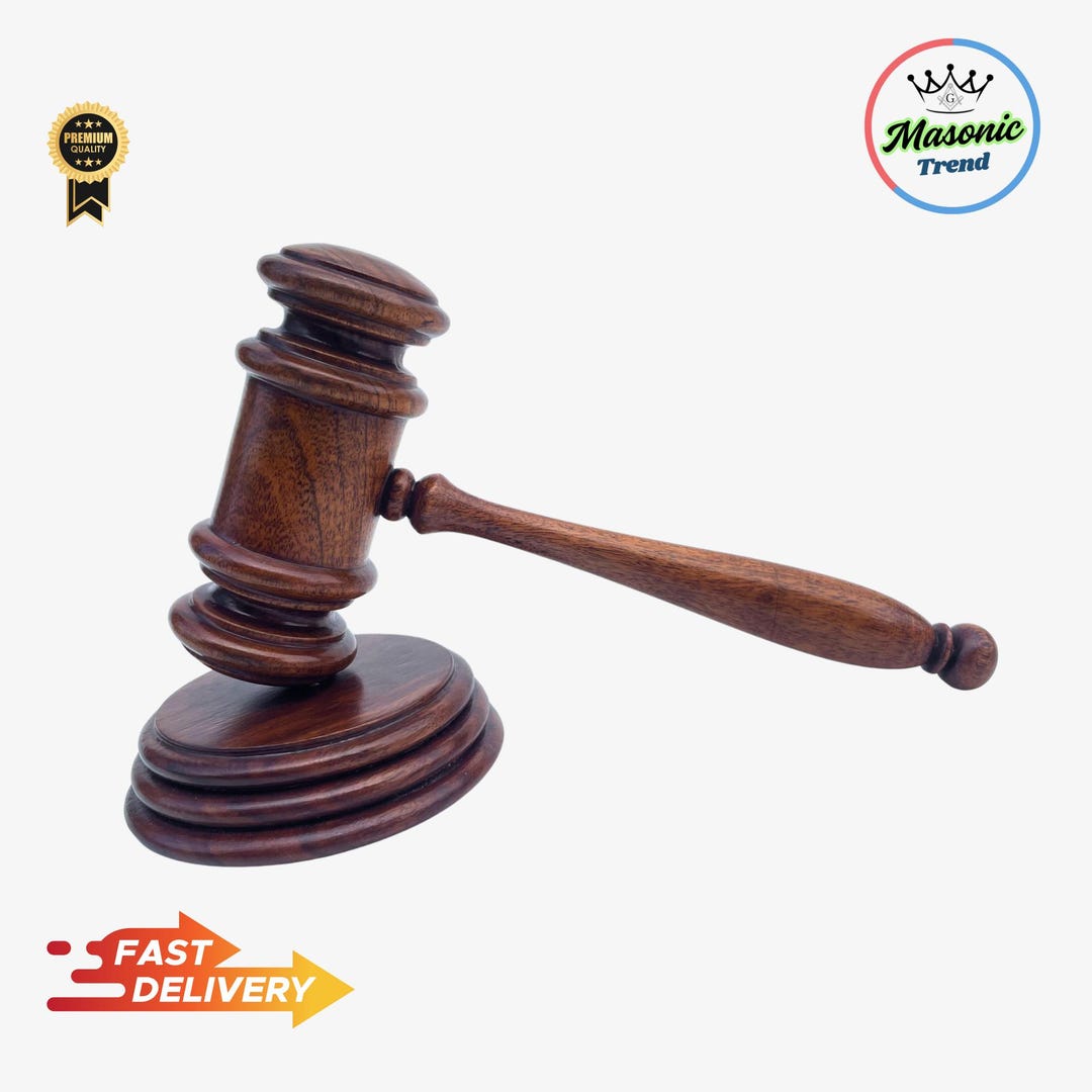 Masonic Wood Gavel and Block Natural Acacia Wood Hand Crafted in ...