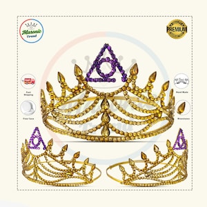 Masonic LOCOP Crown Latest Style Gold Colored Rhinestones Fitted at ...
