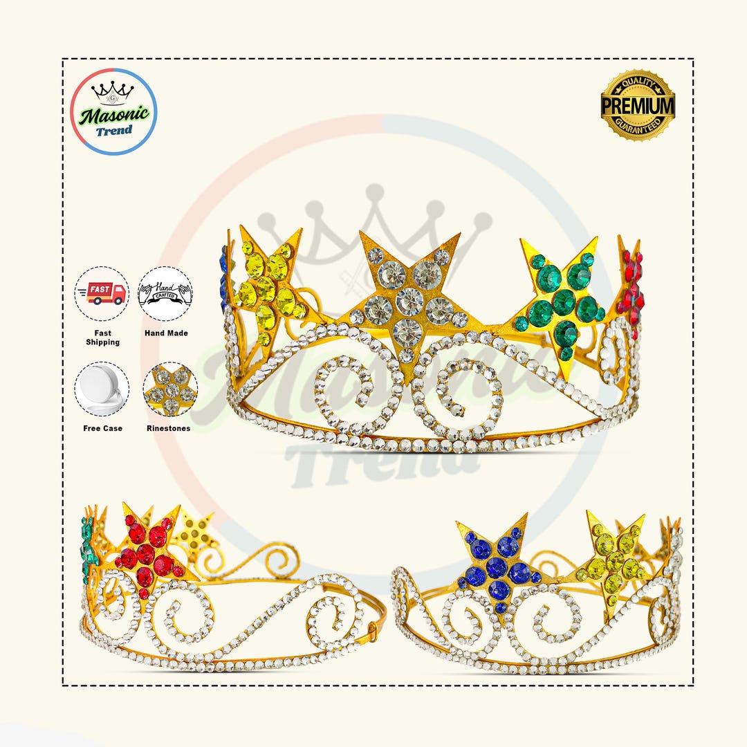 Masonic Five Stars Crown, Order of Eastern Star Latest Style Crown in ...
