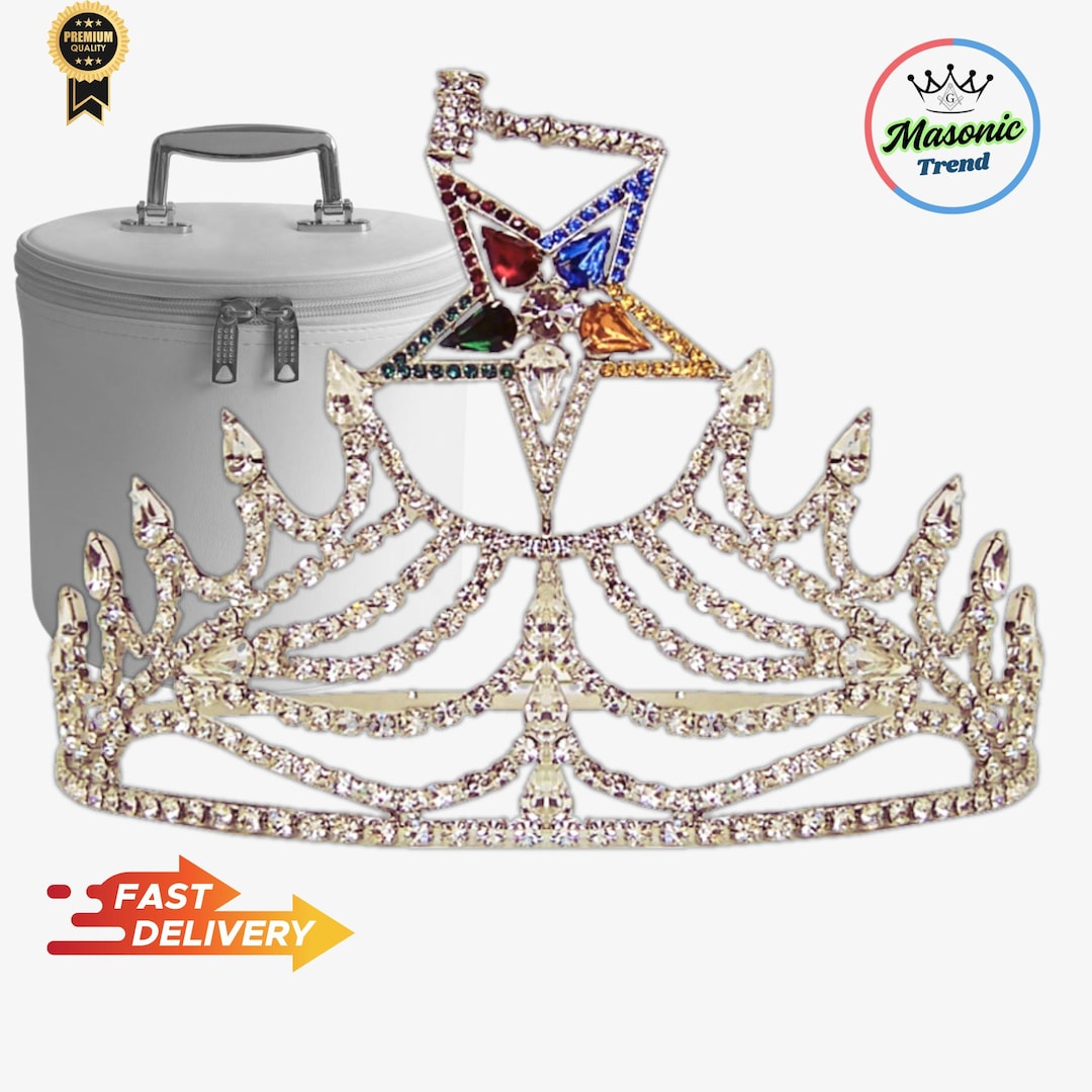 Masonic OES Crown With Silver Tone Adjustable Fitting With Crown Case ...