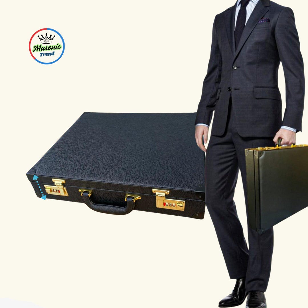 Masonic Regalia Apron Case | Hard Leather Briefcase for MM or WM ...