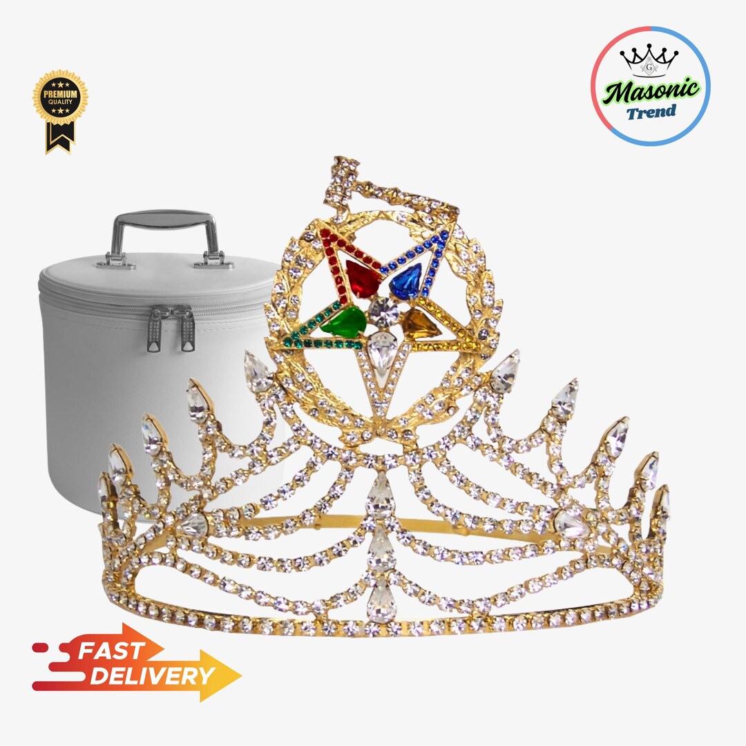 Order of Eastern Star Grand Worthy Matron Crown Gold Tone Adjustable ...