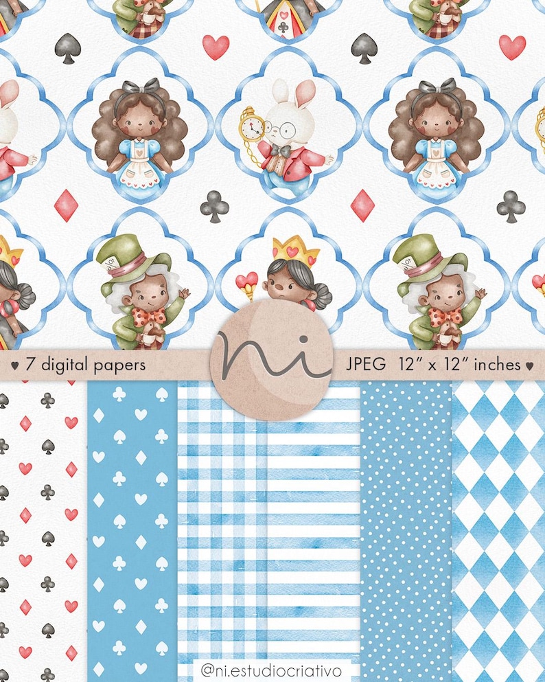Alice in Wonderland Clipart, Watercolor Tea Party PNG Illustrations ...