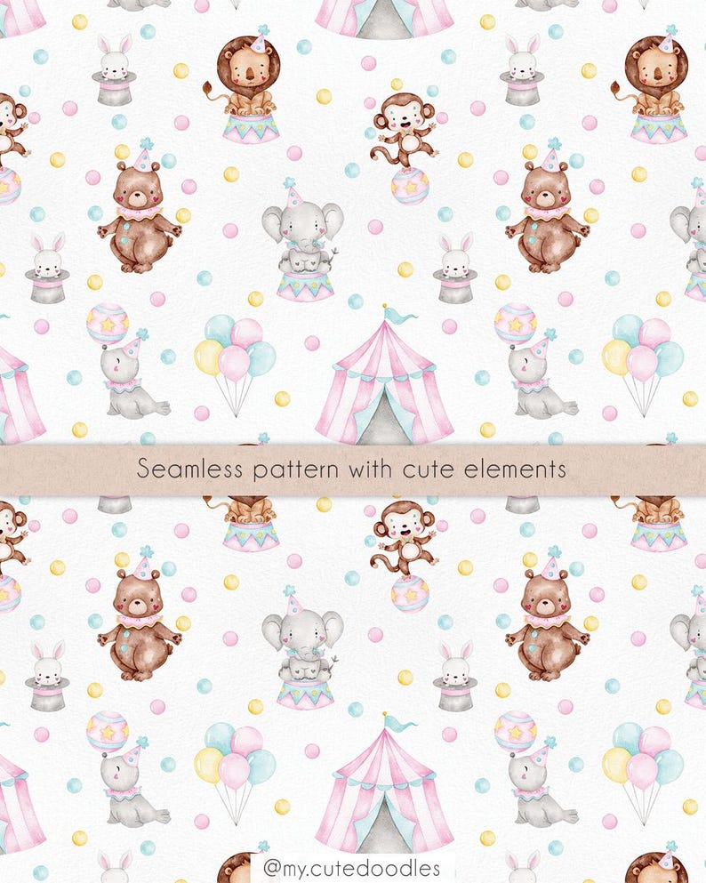 Pink Circus Watercolor Clipart, Pastel Color Circus Png, Cute Candy ...