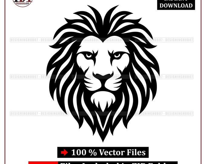 Lion Silhouette Bundle With Svg, Dxf, Eps, Pdf, Png, Realistic African ...