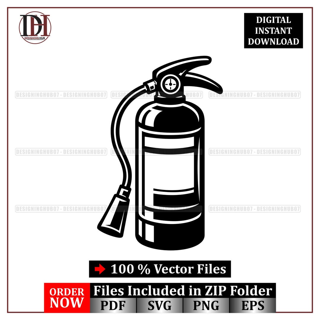 Fire Extinguisher SVG : Emergency Safety Equipment Vector Icon for ...