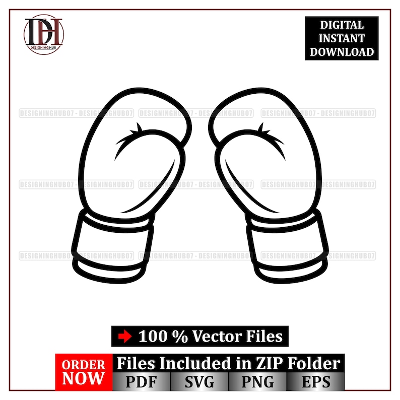 Boxing Gloves SVG | Sports Vector Clipart | MMA Kickboxing Silhouette ...