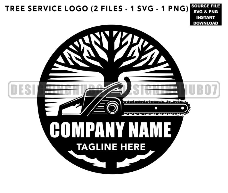 Tree Service Svg, Tree Cutting Svg, Chainsaw Svg, Lawn Services Company ...