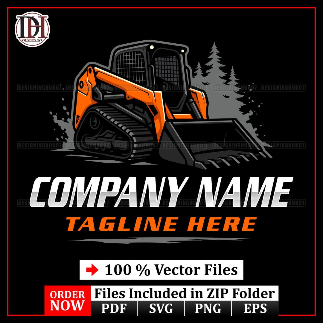 Skid Steer Loader Logo: Heavy Equipment Contractor SVG (instant ...