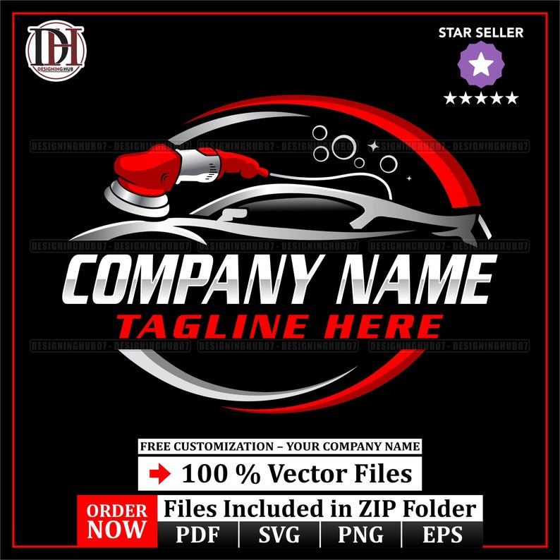 Car Detailing Logo: Custom Auto Polishing Business Branding (vector ...