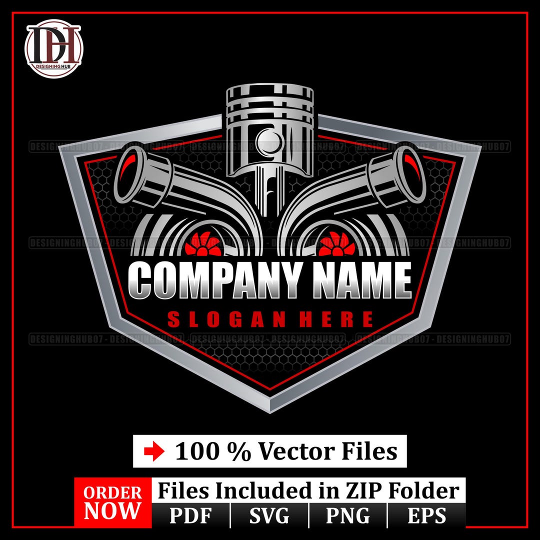 Editable Engine Piston Logo | Auto Garage Branding (svg, Png, Pdf, Eps ...