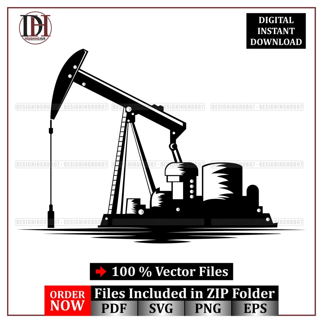 Oil Rig Svg | Oil Pump Logo Svg | Oil Pump Jack Svg | Oil Rig Vector ...