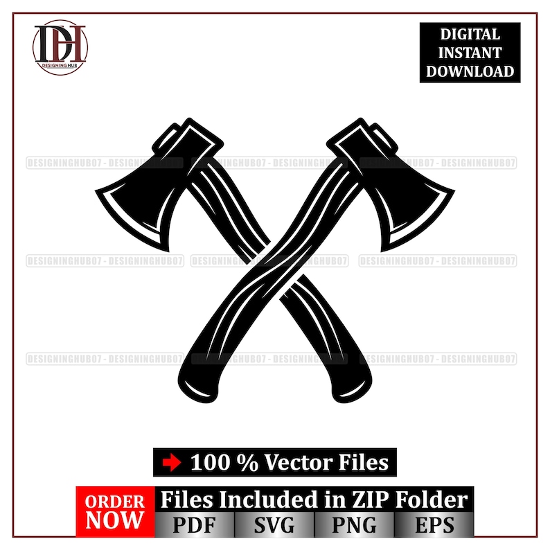 Crossed Axes SVG, Lumberjack Tools Vector, Woodcutter Silhouette ...