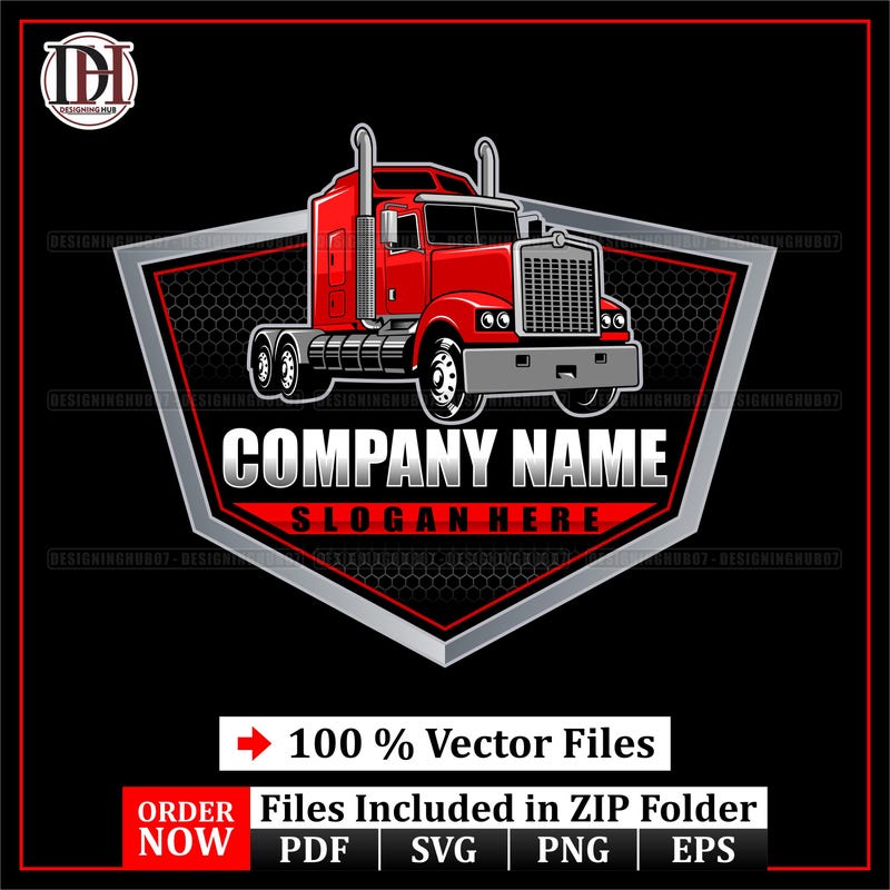 Transport Logo With Semi - Etsy UK