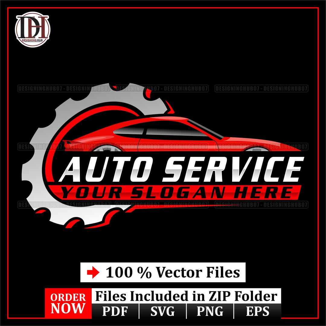 Auto Service Logo Design | Car Garage Logo | Editable Vector Auto ...