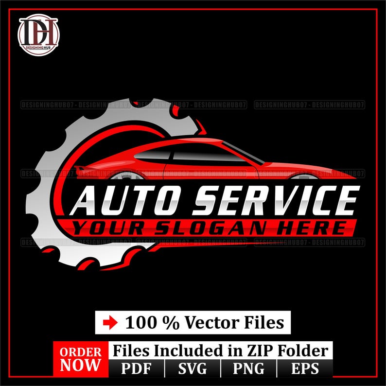 Auto Service Logo Design | Car Garage Logo | Editable Vector Auto ...