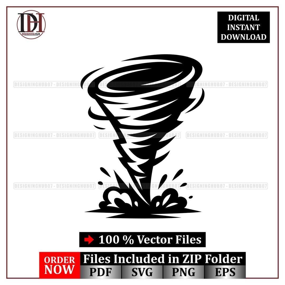 Tornado Logo | Cyclone Vector Design | Editable Storm SVG PNG for ...