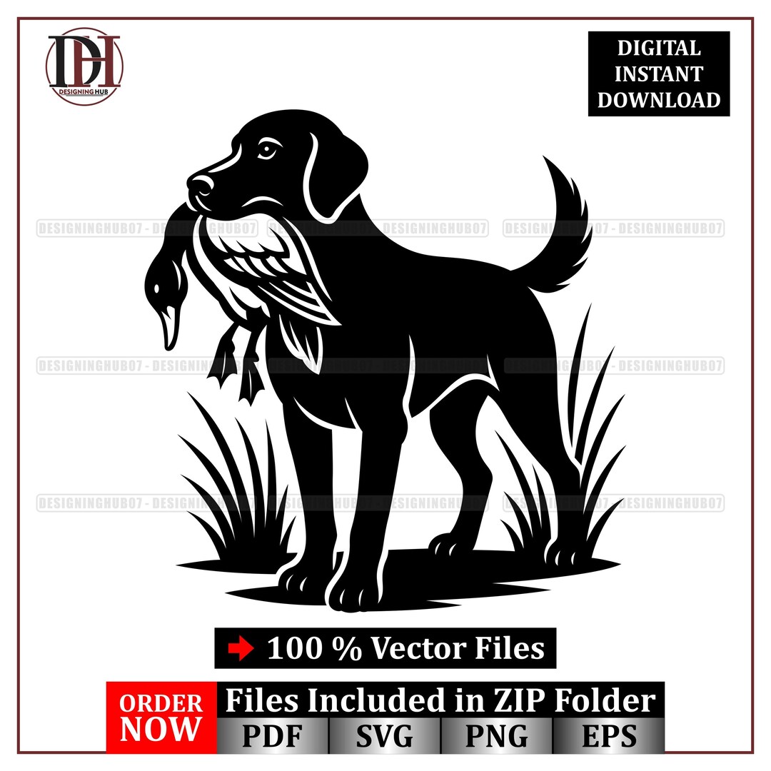 Retriever Duck Hunting Svg | Outdoorsman Vector Clipart (pdf, Png, Eps ...