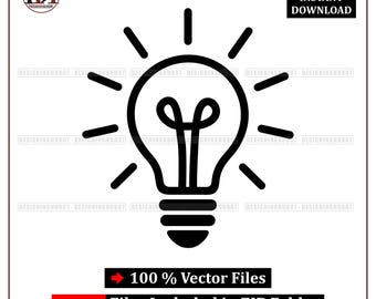 Lightbulb Icon SVG Light Bulb Lamp Idea Shine Creative Png Jpg Eps Ai ...